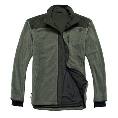 Outdoor Fleece Clothing Olive Color , Men Windproof Fleece Jacket