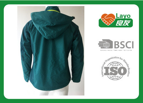 Outdoor Sport Warm Up Multi Function Jacket For Camping / Hiking Green Blue Color