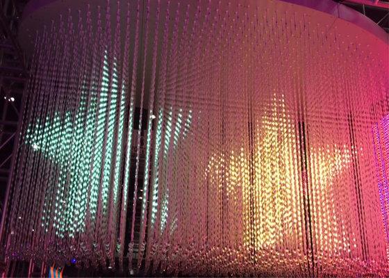 Indoor 3D LED Display For Moving , 3D Commercial LED String Light Curtain