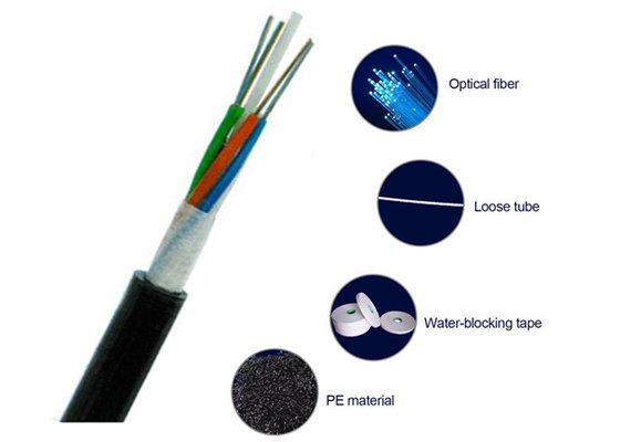 2 - 144 Cores G652D FRP Fiber Optic Cable For Duct / Aerial PE Jacket Outer Sheath