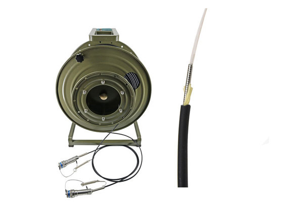 Aramid Yarn Tight Buffered Fiber Optic Cable , Portable Tactical Fiber Cable