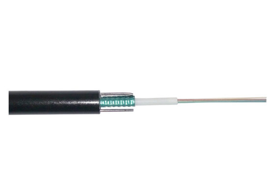 2 - 24 Cores Light Armored Outdoor Fiber Cable For Duct / Aerial PE / AT Material
