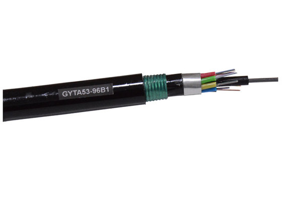 Stranded Direct Burial Fiber Optic Cable Metal Strength Member 14.0mm Dia