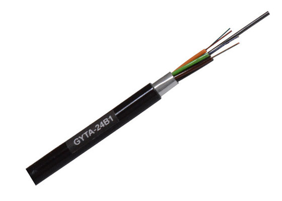 Armored Single Mode Fiber Optic Cable , GYTA Outdoor Armored Fiber Optic Cable
