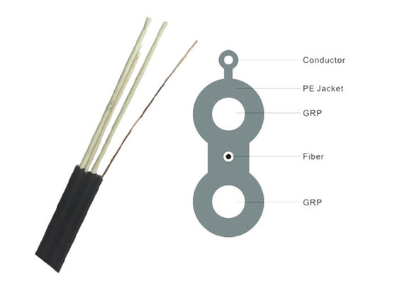 Direct Buried Fiber Optic Drop Cable Fast Access Technology LSZH Sheath