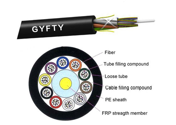 G652D 48 Core Fiber Optic Cable , Single Mode Stranded Loose Tube Fiber Cable