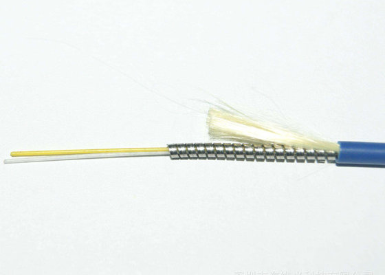 Armored Indoor Fiber Optic Cable Light Weight Spiral Stainless Steel Tube