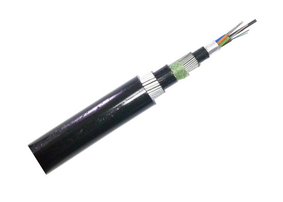 PE Jacket Armored GYTA333 Underwater Custom Fiber Optic Cables Steel Central Strength Member