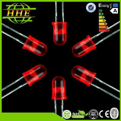 Through Hole LED 5mm LED Diode 625-630nm Red Color With 30 Degree