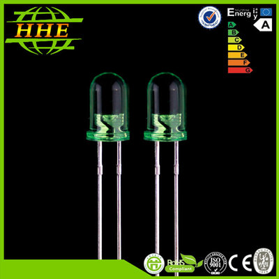 InGaN / GaAsp Epistar Chip Fresh Green 5mm LED Diode round shape for Indicators