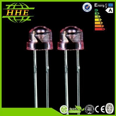 Super Bright LEDs 8mm 20 LM - 30LM , Straw Hat Red LED Diode 150mA 620nm - 625nm