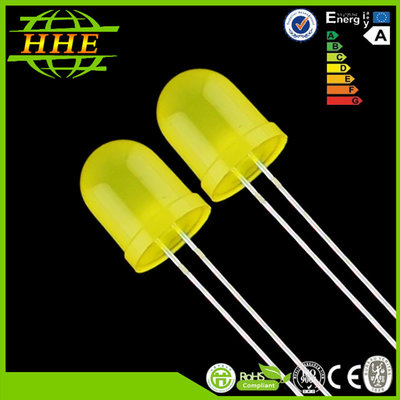 Yellow 10mm LED Diode / LED Light Emitting Diode 10mm , CE & RoHs