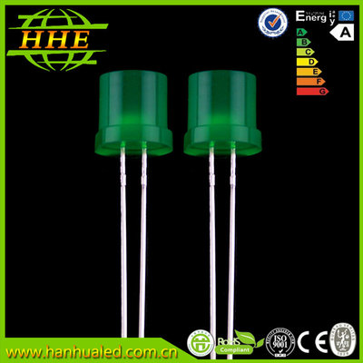 Flat top ultra bright GREEN emitting color LED Diode 5mm 520nm - 525nm
