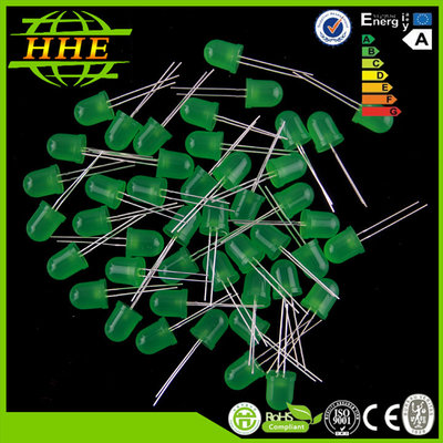 Green  Trought Hole Dip 10mm LED Diode 520nm - 525nm 3 V - 3.4V 20mA