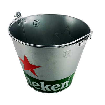 Wholesale Custom Stock Bar Promotional Galvanized Cooler Round Beer Metal Ice Bucket