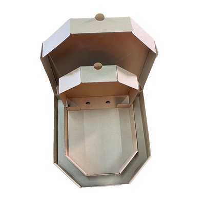 Goods in Stock Wholeasale Hexagonal Corrugated Kraft 8-12 Inch Pizza Box, MOQ 100PCS