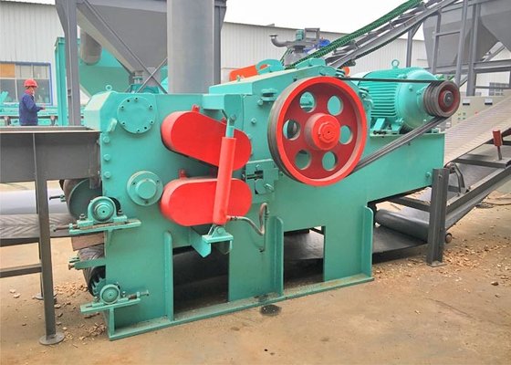 Rotary Drum Wood Chipper Machine , Wood Shredder Machine With Base Frame Design