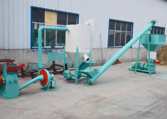 Flat Die Poultry Feed Production Line , 500kg/H Capacity Small Feed Pellet Plant