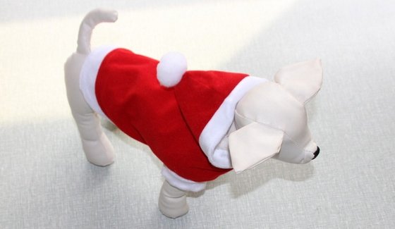 Fashion Doggy christmas outfits for small dog clothes Red Hooded XS / S / M