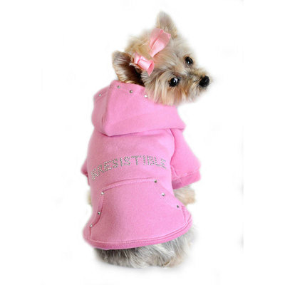 100% cotton sporty Custom Dog Hoodies Pink beautiful clothing for pets
