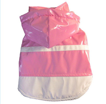 Eco-Friendly Pet Dog Pvc Raincoat / Doggie Raincoat Coat Hoodie Pink Color