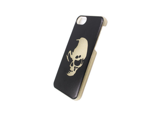 Bling Black Iphone 8 Pc Phone Case Back Cover With UV Printing Skull