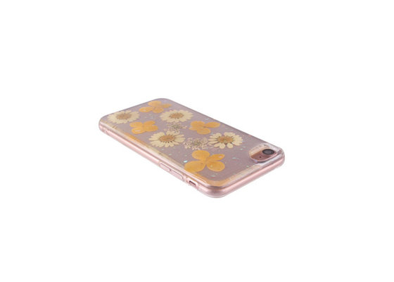 Simple Classical Cell Phone Wallet Case Transparent With Yellow Plastic Flowers