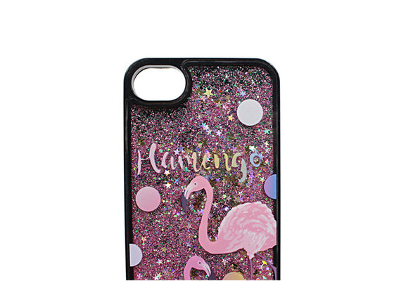 Custom Cell Protective Phone Cases Romantic Couple Birds With Shimmering Powder
