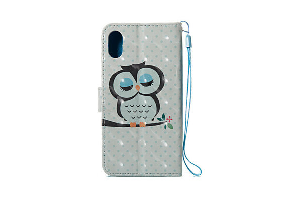 Waterproof Pu Leather Iphone Case , Smooth Surface Cartoon Phone Cases For Iphone X