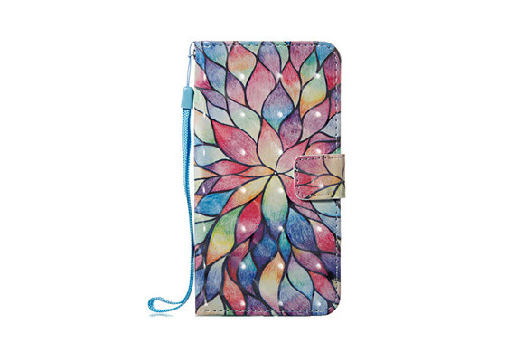 Colorful Church Glass Pu Leather Flip Phone Case For IPhone X Shockproof