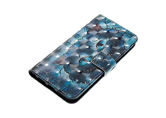 Redit Card IPhone X Phone Case Mixed Color With Three Gloomy Blue Cat