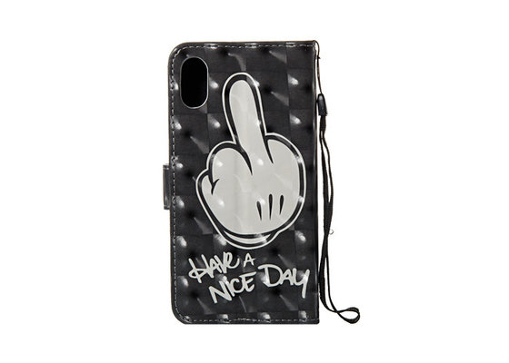 Multifunctional Pu Leather Phone Case For IPhone X Precise Hole Design