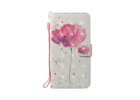 Pink Lass Flip Pu Leather Case For IPhone X , Waterproof Iphone Magnetic Case