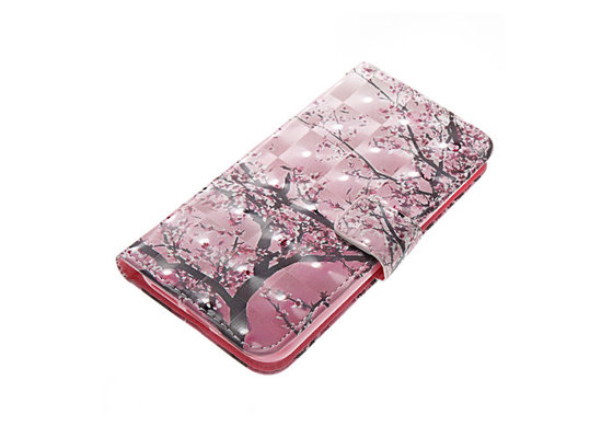 Cherry Blossoms Card Pocket Phone Case , Pink Phone Cases For Iphone X