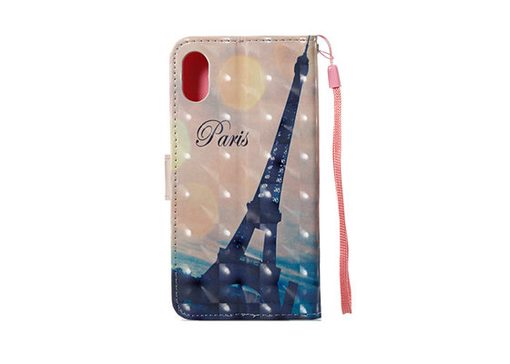 Tower Paris Universal Cell Phone Wallet Case , Washable IPhone X Magnetic Flip Cover