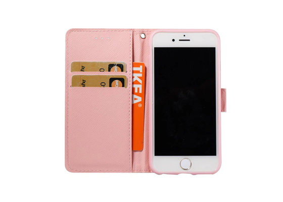 Stylish Flip Apple Cell Phone Cases Gloss Finish Non - Toxic Pink Color