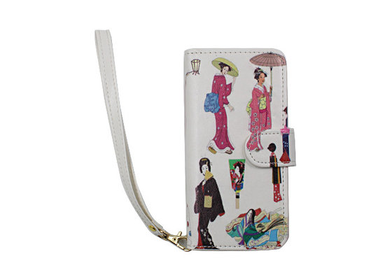 Traditional Wallet Style Phone Case Waterproof Japanese Ladies Pattern