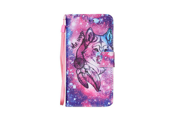 Pink / Purple Fox Thin Waterproof Iphone 6 Case , Customized Protective Wallet Case