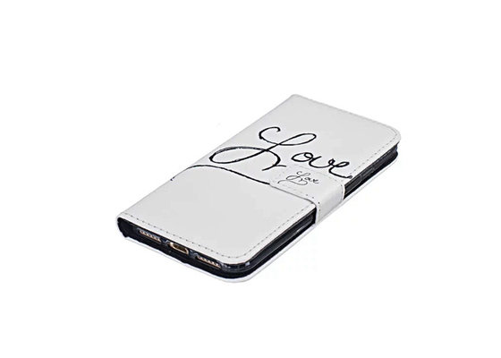 White Pu Leather Waterproof Smartphone Case For Iphone Multi Functions