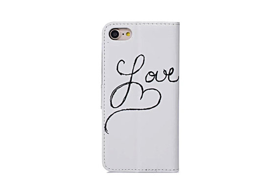 White Pu Leather Waterproof Smartphone Case For Iphone Multi Functions