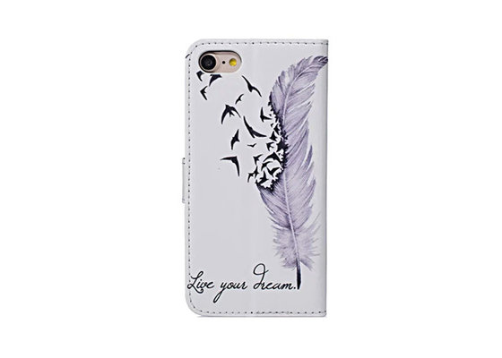 Multi Functions Iphone 6s Phone Case Good Looking Plume And Birds Pattern
