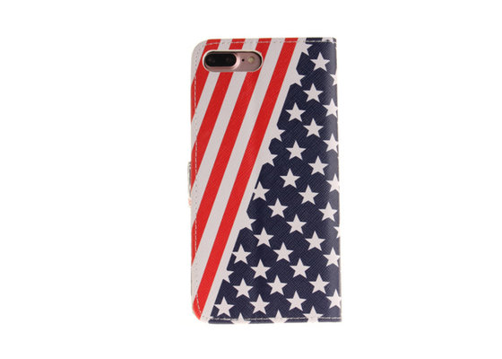 Wallet American Flag Iphone 8 Plus Case , Mixed Color Dust Proof Iphone 8 Plus Case