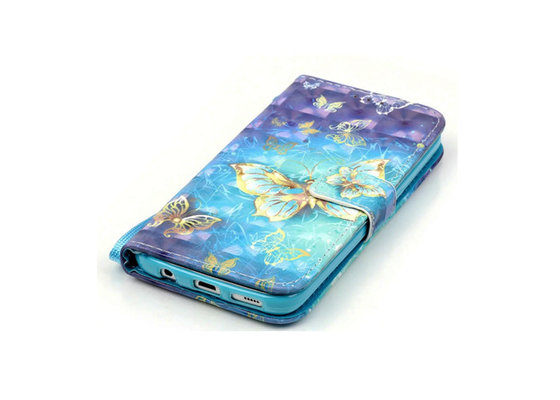 Golden Butterfly Custom Phone Case Covers , Tpu Custom Leather Phone Case