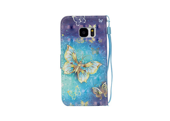 Golden Butterfly Custom Phone Case Covers , Tpu Custom Leather Phone Case