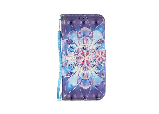 Crystal Blue Floral Samsung Galaxy Phone Cases Tpu Material Shatter Resisting