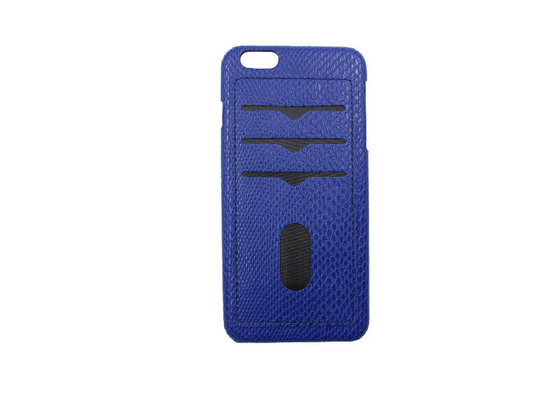 Card Pocket Simple Cell Phone Wallet Case Back Cover Blue / Black Color