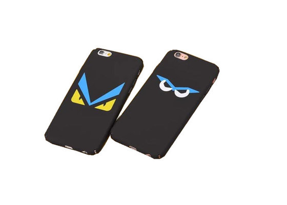 Matting Surface  Black Iphone  Pc Phone Case Back Cover With Silkprint Face