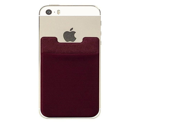 Simple Lycra Promotional Adhesive Credit Card Holder For Cellular Phone Accessories