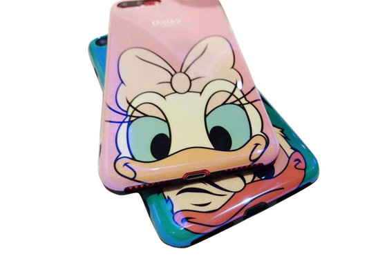 Bling Surface Donald Duck IMD Print TPU Apple Cell Phone Cases Lip Around The Edge