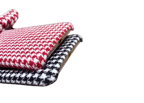 Bowknot / Plaid Canvas Protective Phone Cases For Iphone X Silent Switch Accessible
